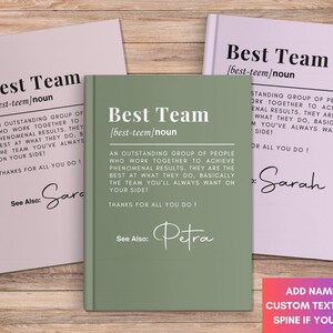 Personalized Team Definition Notebook: Corporate Thank You Gift - Etsy