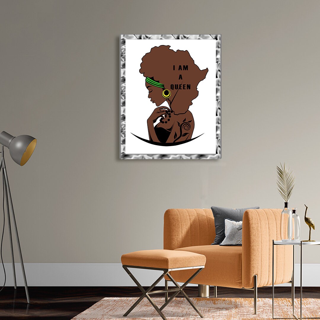 African American Queen, Black Art, Instant Download, Wall Art ...