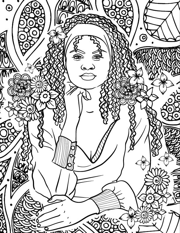 Printable Coloring Page Melanin Coloring Page Black Woman Coloring Page ...