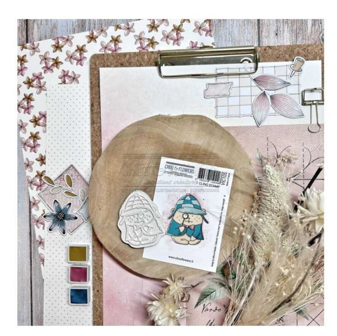 Doudou Detective - Stamp - 2.5 X 1.5 Inch - Chou and Flowers - Etsy