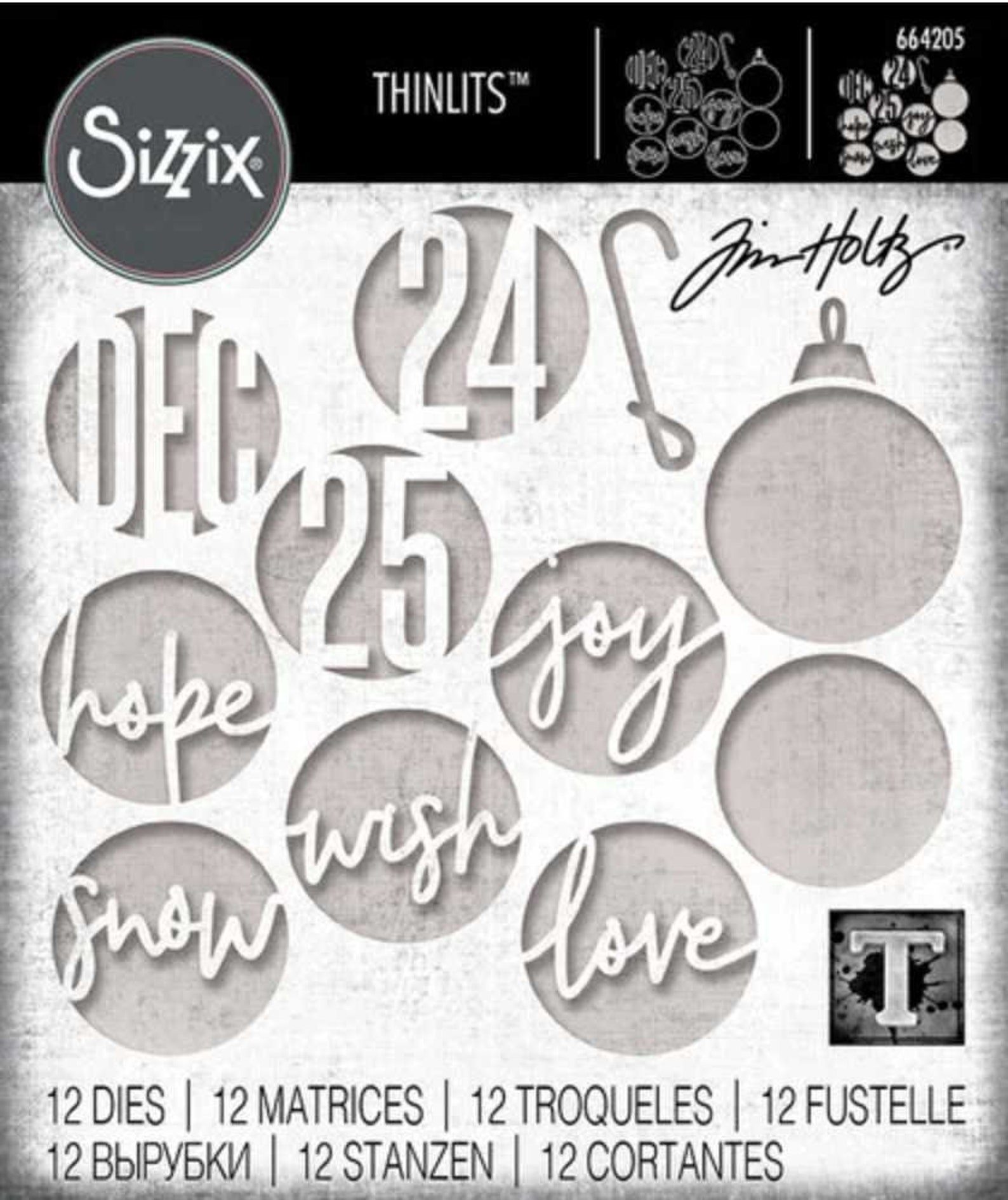 Sizzix Tim Holtz Thinlits Dies Christmas Circle Words - Etsy