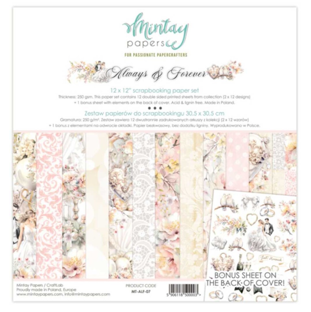 Mintay Papers - Always and Forever - 12x12 - Double Sided - Scrapbook ...