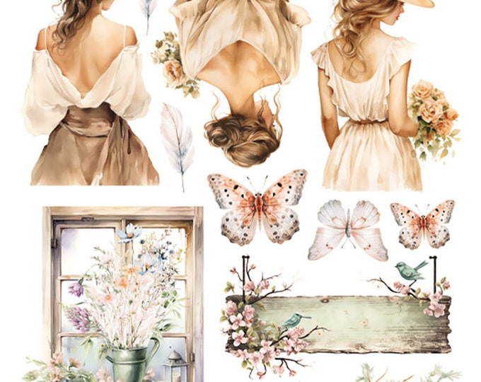 12x6 Cutting Set Soul of Spring 6 Double Sided Papers Alchemy of Art - Etsy