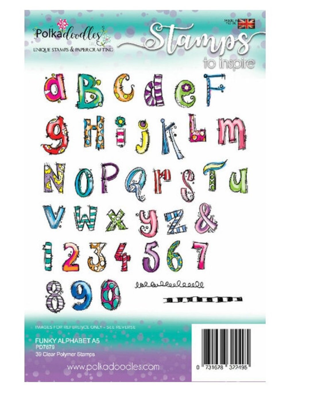 Polkadoodles - Funky Alphabet - 6 X 8 Inch - Clear Stamp Set - Etsy