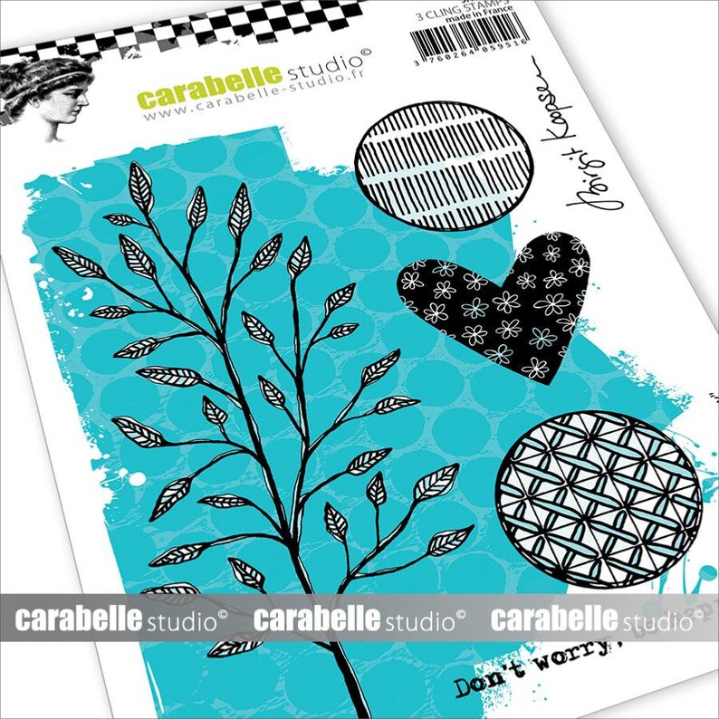 Rubber Cling Stamp A6 - Be Happy - Birgit Koopsen - Carabelle Studio - Etsy
