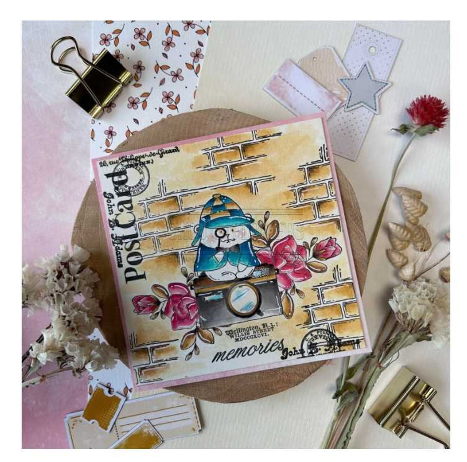 Doudou Detective - Stamp - 2.5 X 1.5 Inch - Chou and Flowers - Etsy