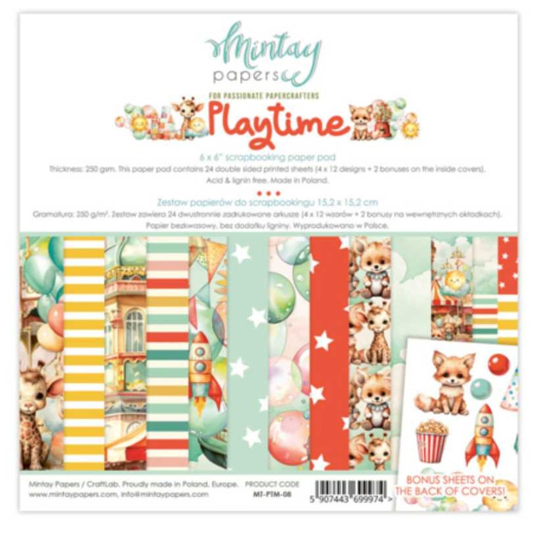 Mintay Papers - Playtime - 6x6 - Double Sided - Scrapbook Papers - Etsy