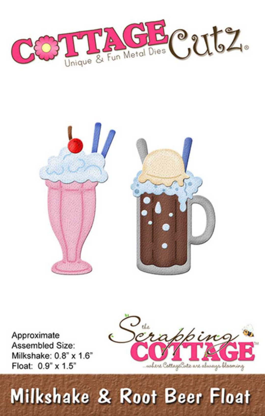 2x3 Milkshake and Root Beer Float - Die - Cottage Cutz - Etsy