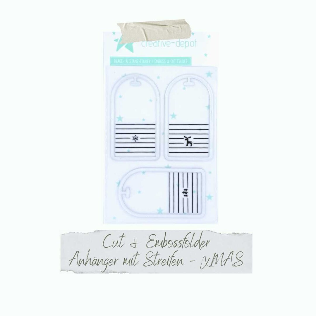 Cut & Emboss Folder - Tags With Stripes and Motives - Anhänger - Xmas ...