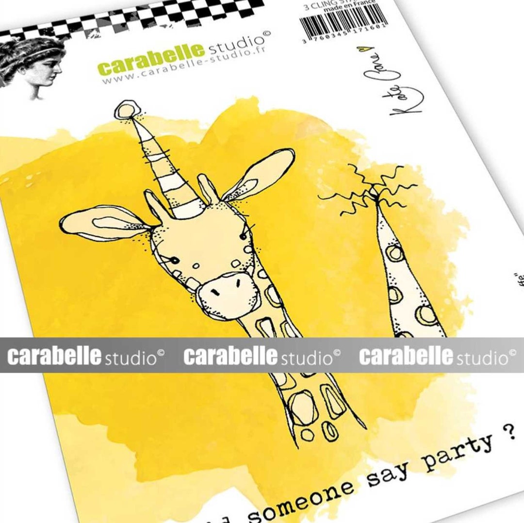 Cling Stamp A6 Party Giraffe by Kate Crane Carabelle Studio - Etsy