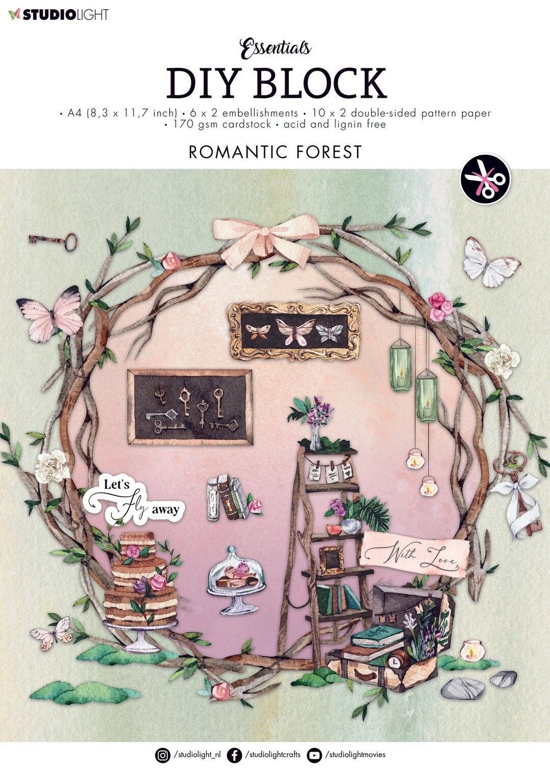Romantic Forest - A4 DIY Paper Block - Die Cuts - Studio Light - Etsy