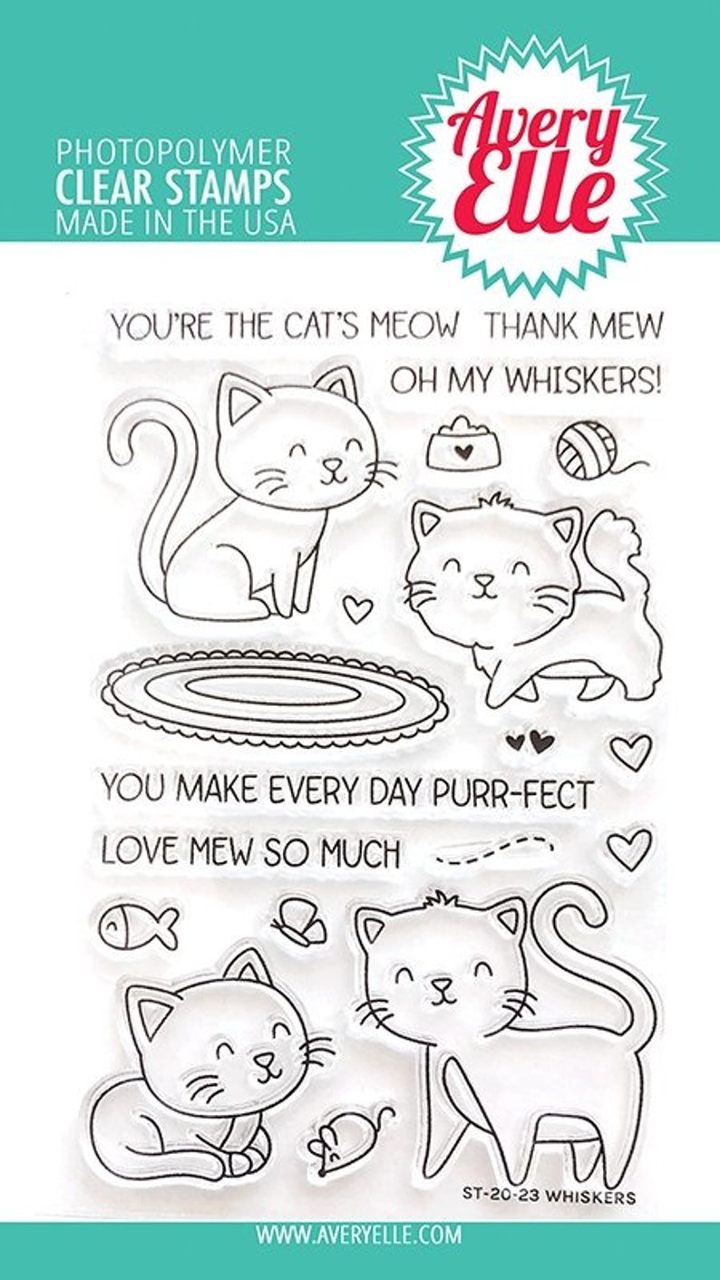 Avery Elle - Whiskers - 4x6 Inch Clear Stamp Set - Etsy