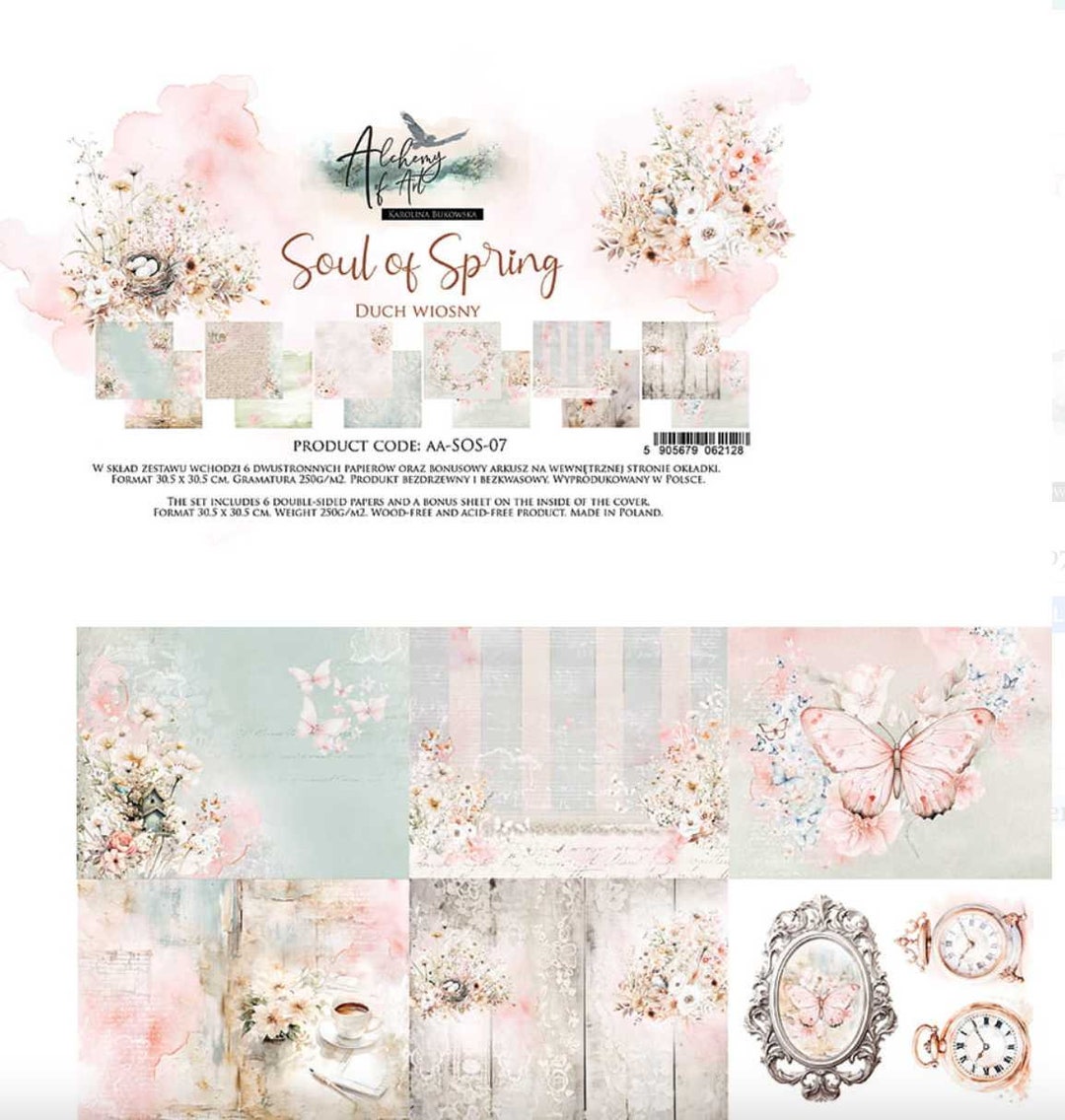 12x12 - Soul of Spring - 6 Double Sided Paper - Alchemy of Art - Etsy