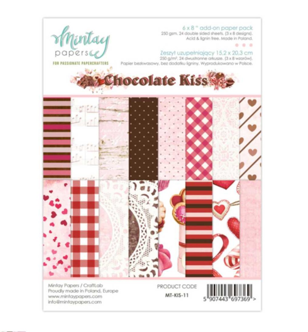 Chocolate Kiss 6x8 Add on Paper Pad Mintay Papers - Etsy