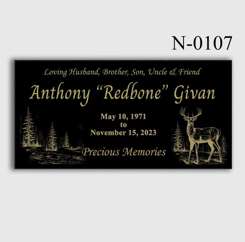 Personalized Memorial Black Granite Tombstone, Headstone With Custom ...