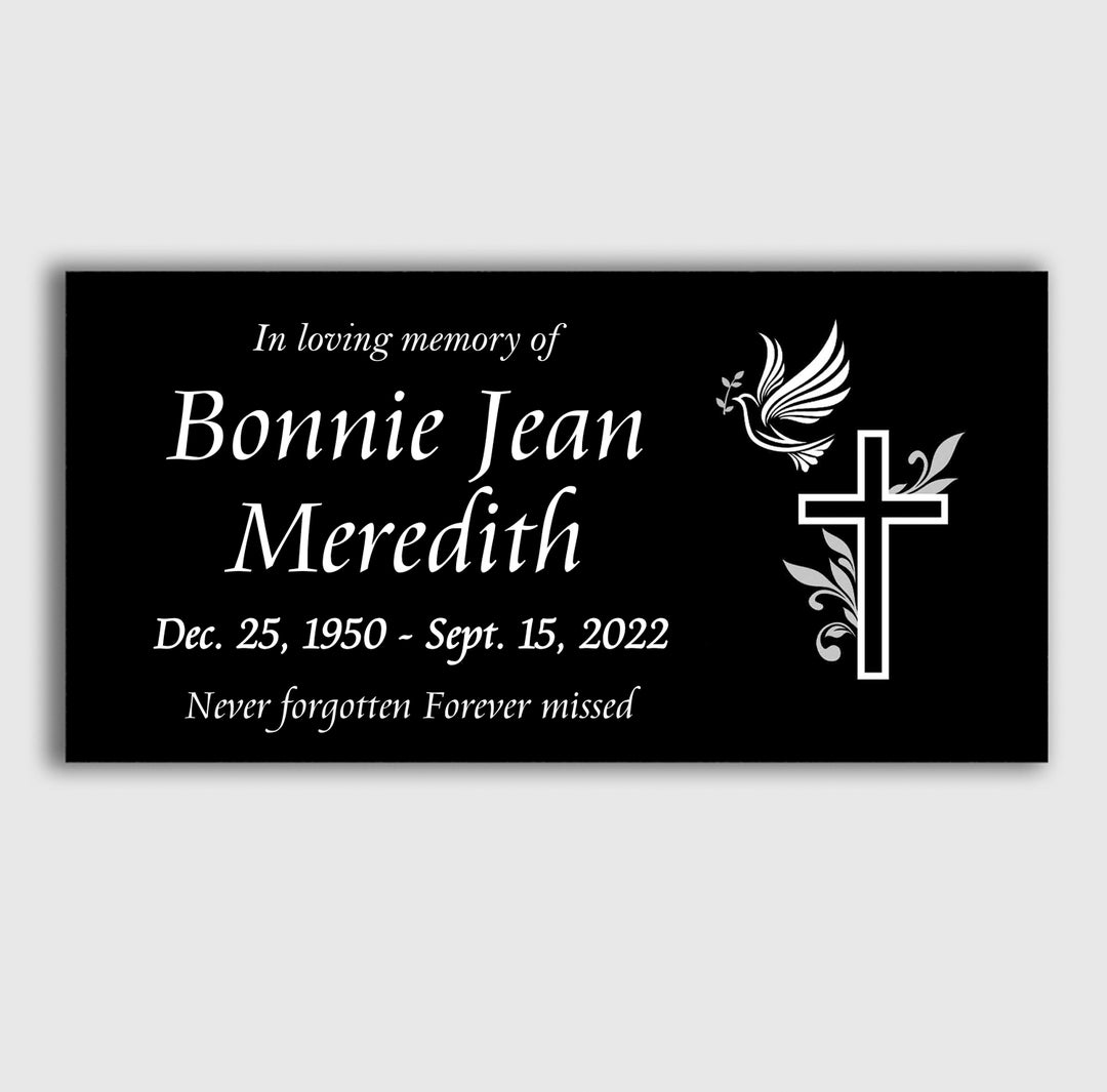 Custom Engraved Granite Plaque With Cross Artwork - Etsy