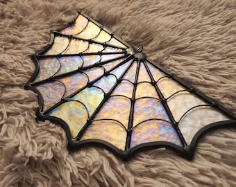 Spider Web Stained Glass Spider on the Web Window Hangings - Etsy