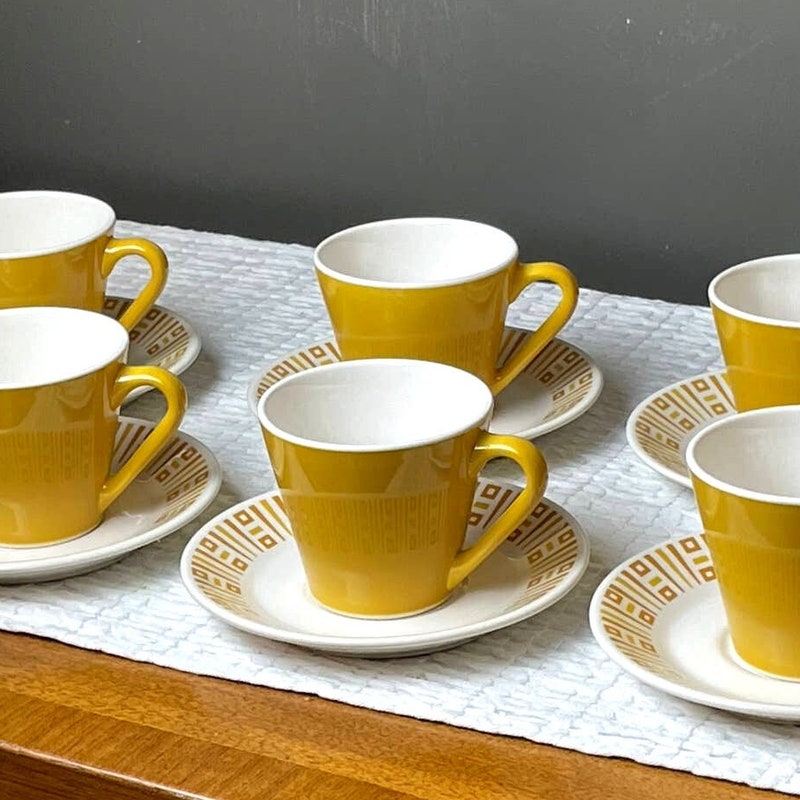 Yellow Tea Cup Set - Etsy