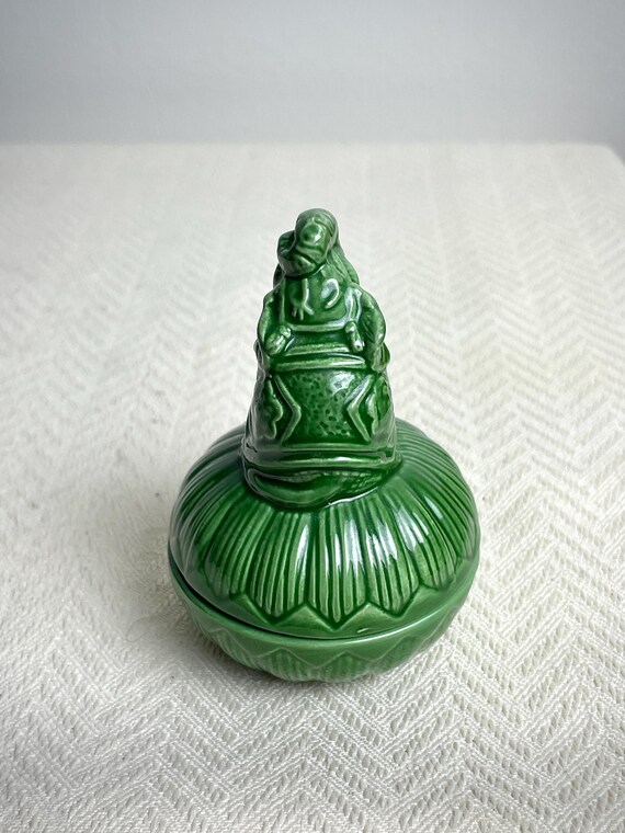Vintage Majolica-Style Green Glazed Elephant Trinket … - Gem Vintage Majolica-Style Green Glazed Elephant Trinket … - Gem