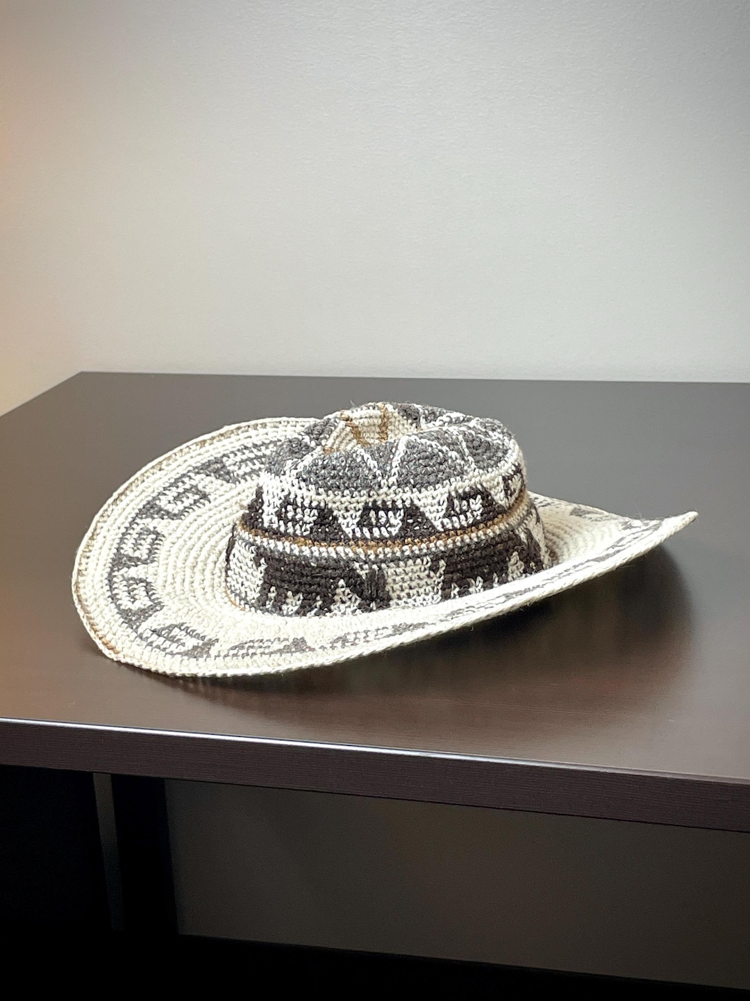 Vintage Alpaca Wool Field Hat From Cusco Peru, Hand Woven Crochet Sun ...