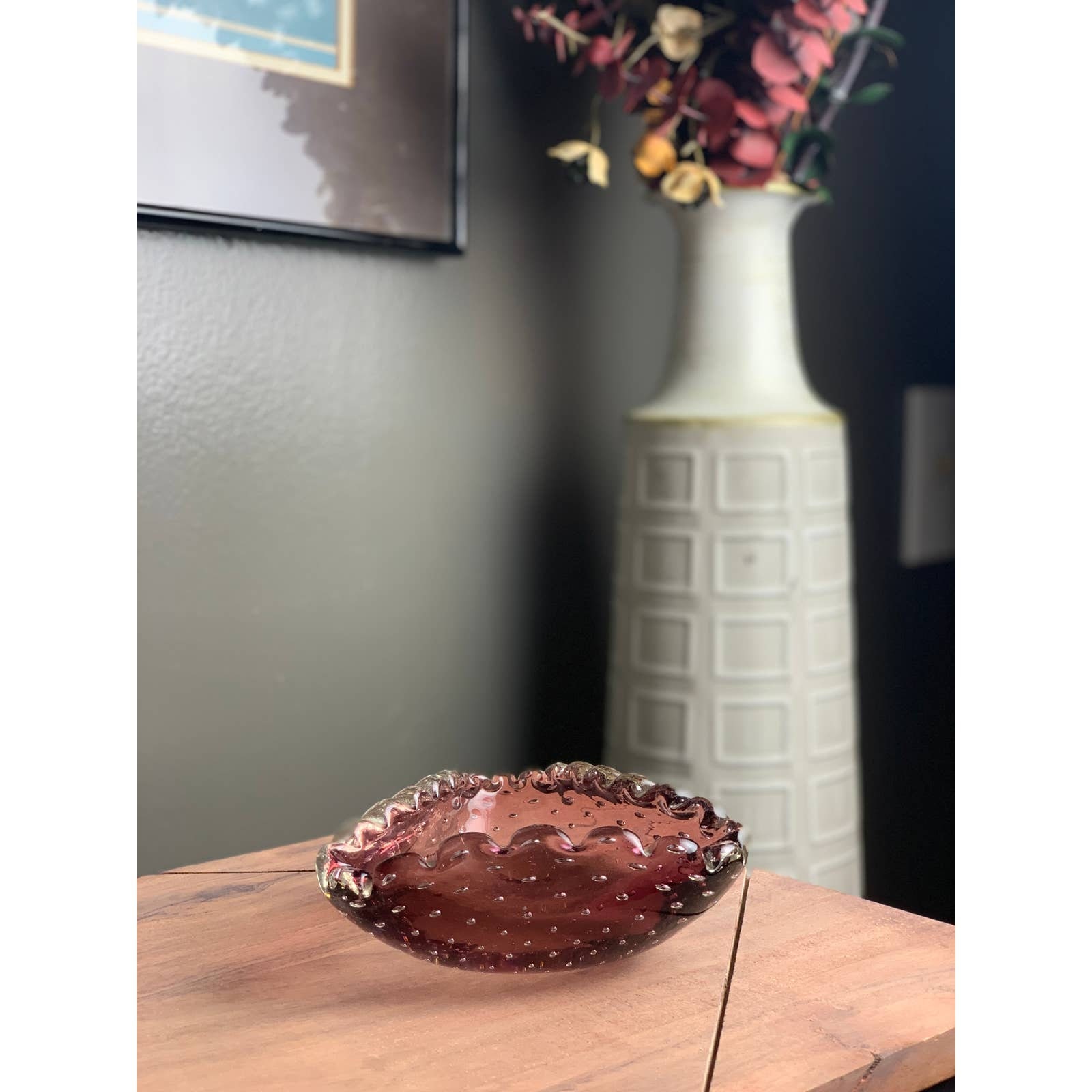 MCM Murano Geode Small Art Glass Bowl in Amethyst Controlled - Etsy
