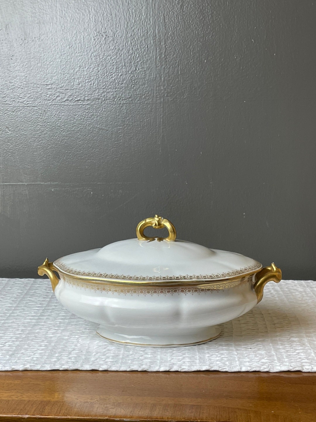 Antique Fine French Limoges Vegetable Oval Serving Dish, Higgins ...