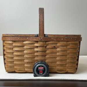 Antique Oak Splint New England Picnic Basket by the Shelton Basket Co ...