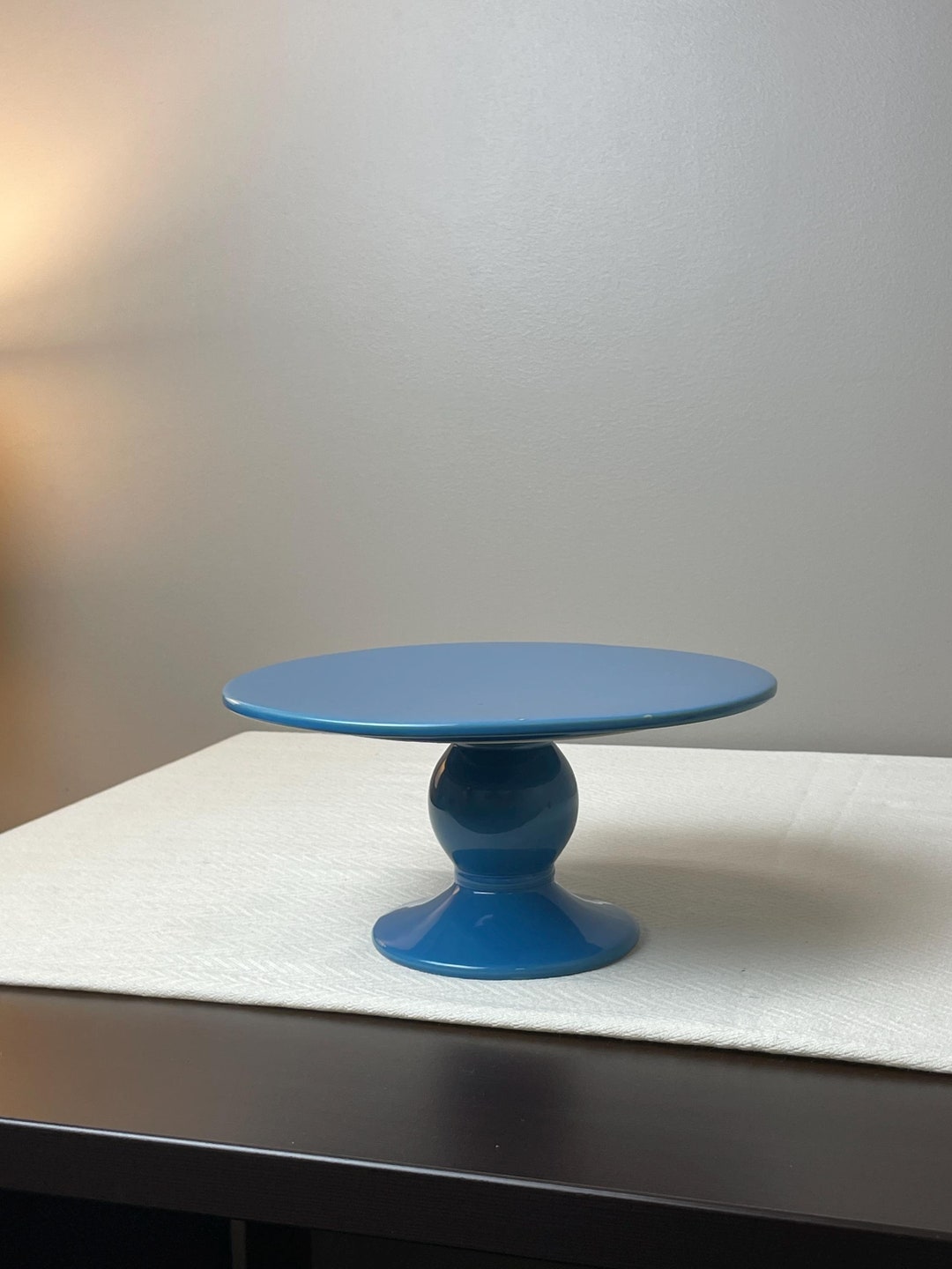 Retro Vintage Pedestal Cake Stand 10.50inch in Turquoise Blue USA ...