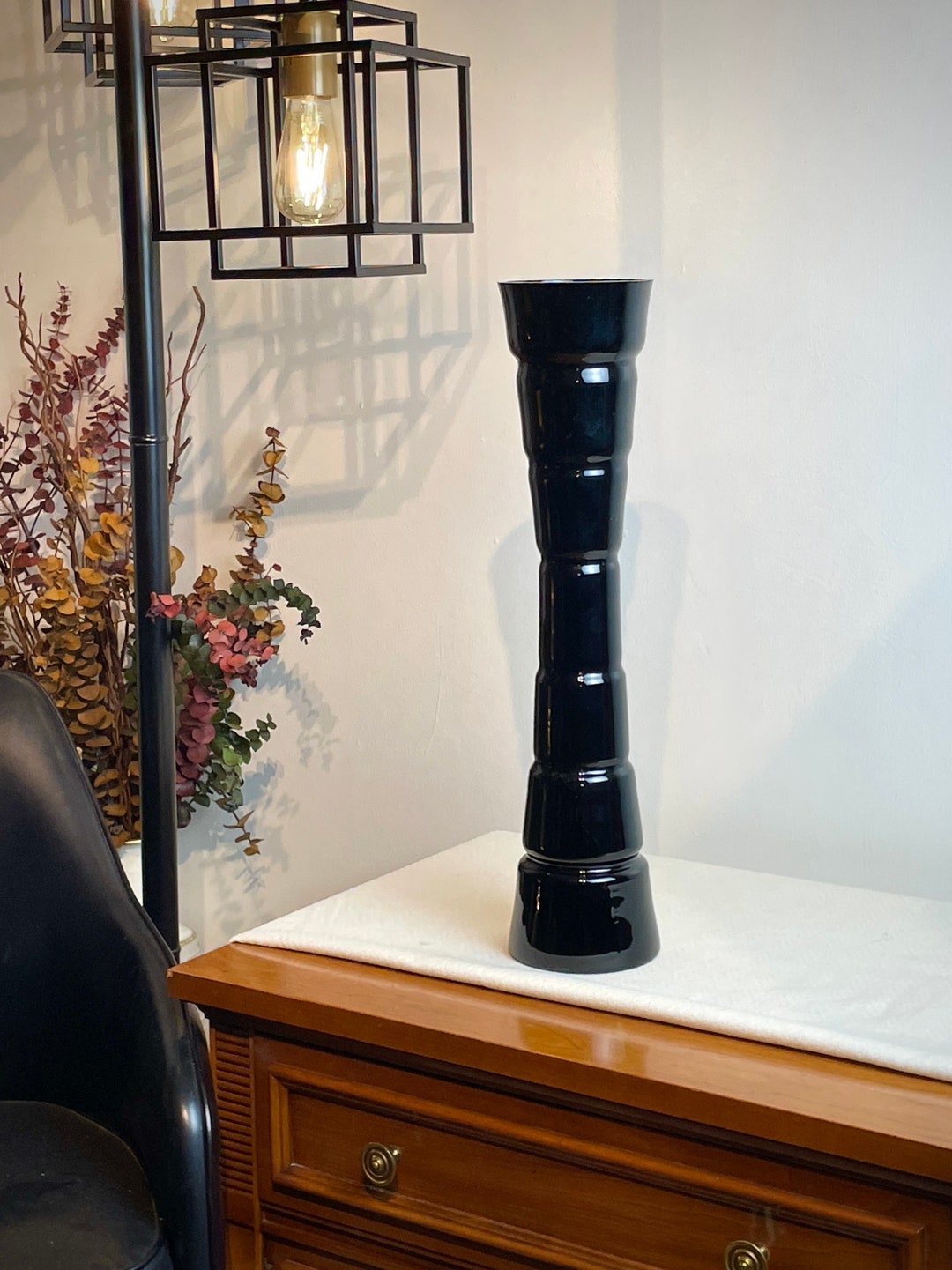 Scandinavian Modern 19 Inch Cylindrical Ribbed Corset Vase Ollie Brozen ...