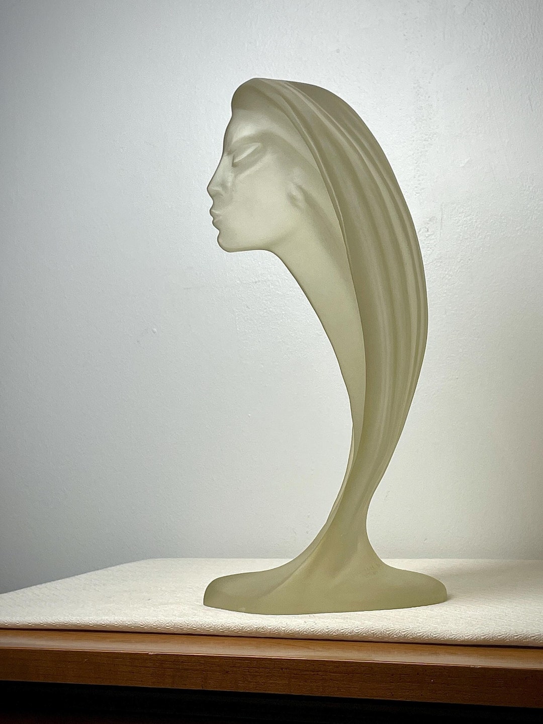 Modernist Carved Lucite Resin Sculpture | Woman in Wind by David Fisher ...