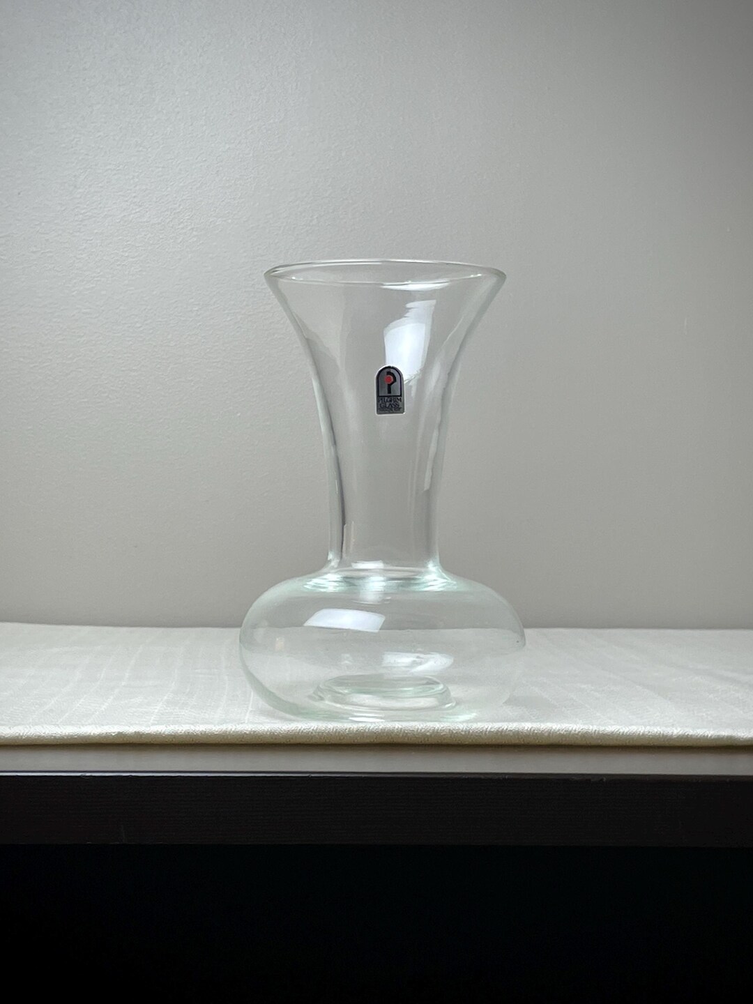 Vintage Pilgrim Glass 8" Inch Trumpet Vase, Hand Blown Clear West ...