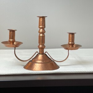 Antique Hammered Copper Triple Candelabra, Arts & Crafts Mission Style ...