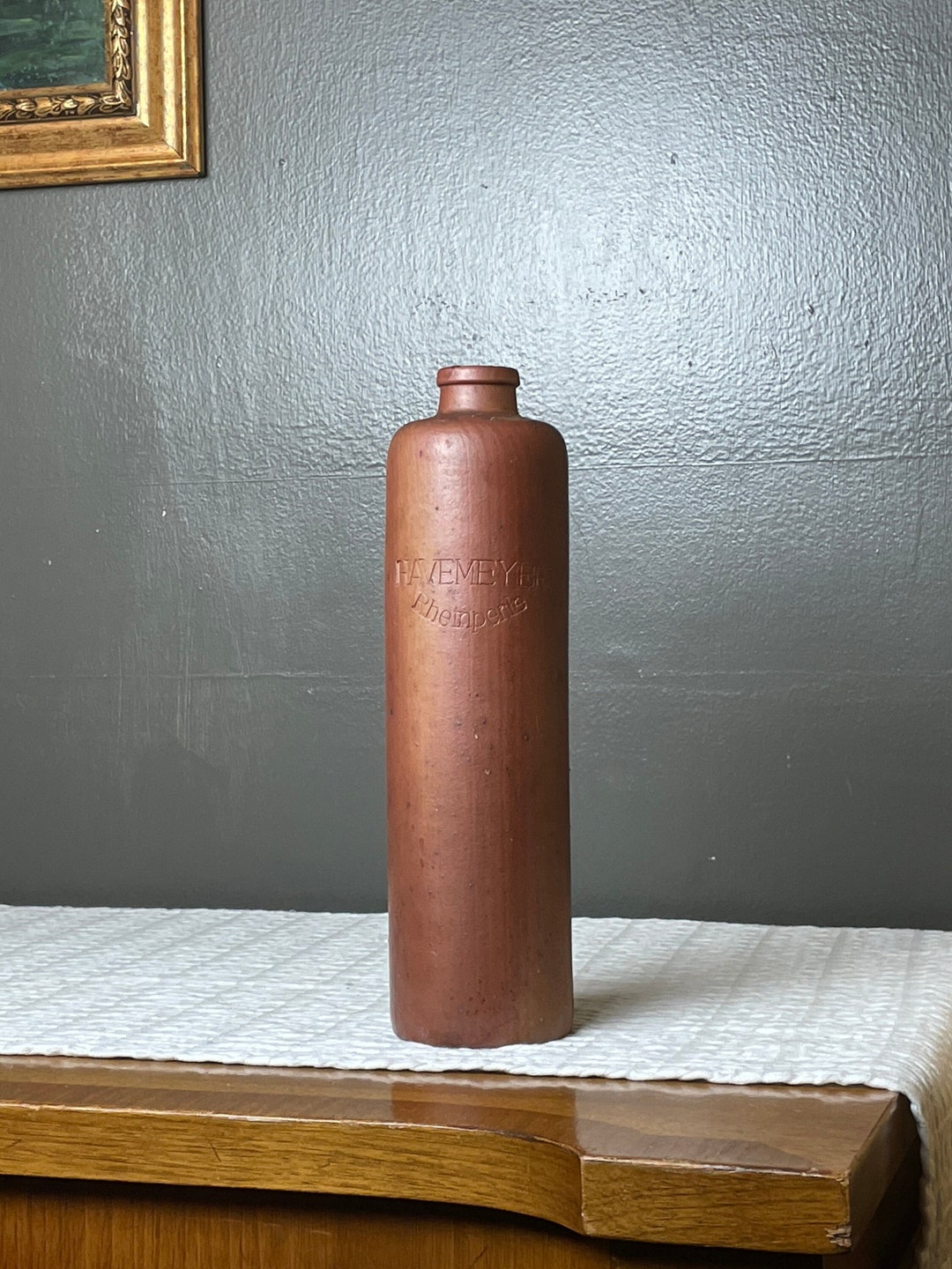 Antique Earthenware German Wine Bottle Havemeyer Rheinperle, Primitive ...