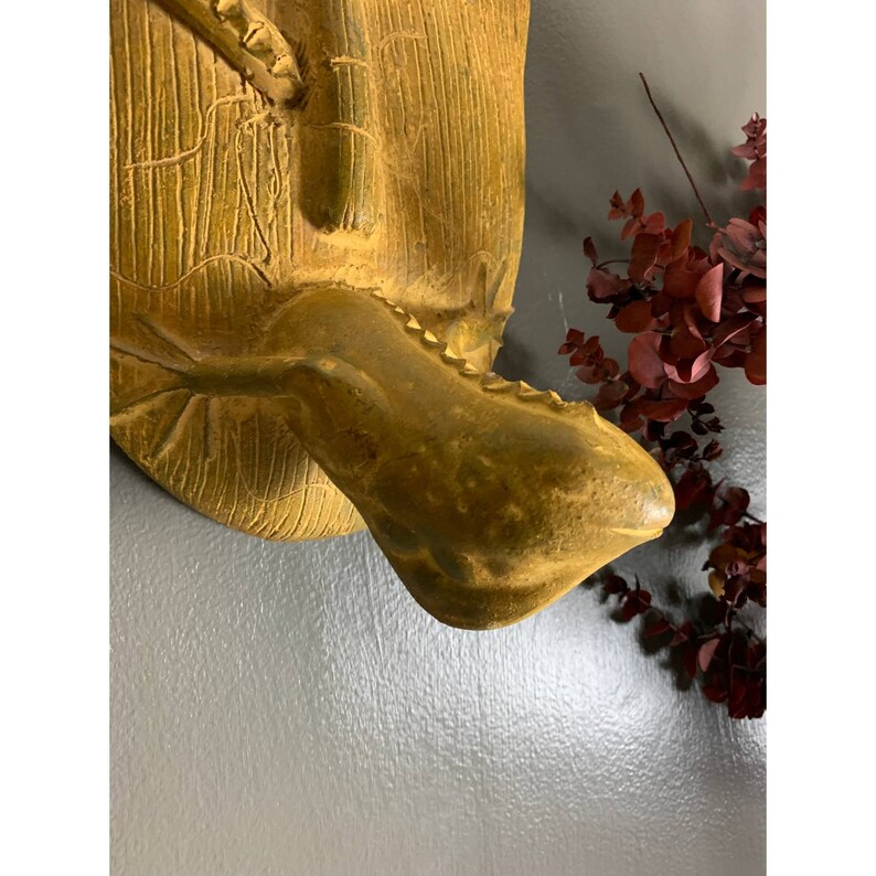 Mid Century Mayan Face & Iguana Lizard Mask Hand Built - Etsy