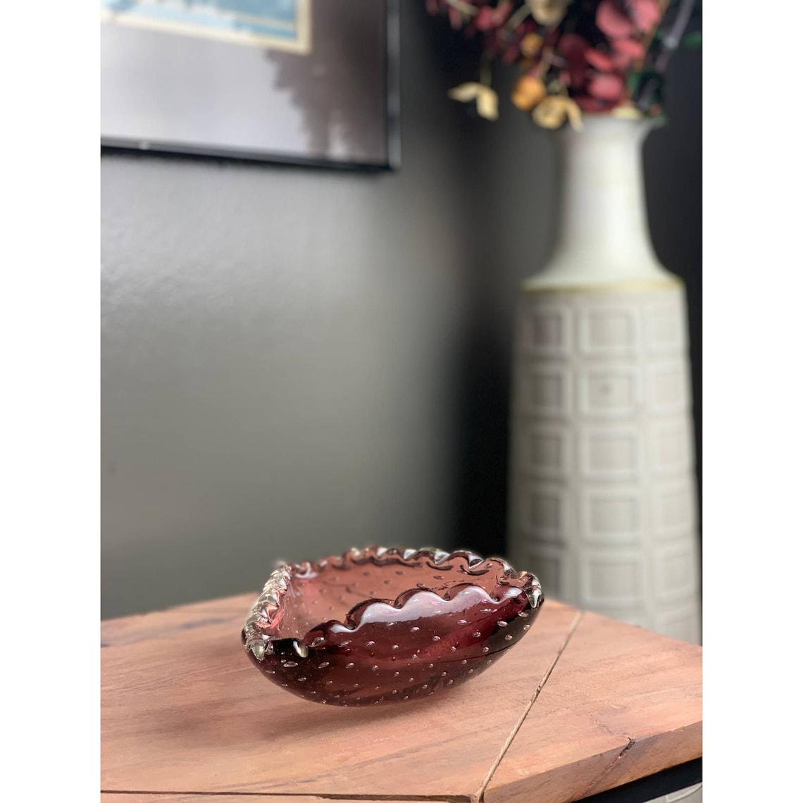 MCM Murano Geode Small Art Glass Bowl in Amethyst Controlled - Etsy
