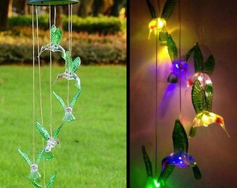 Hummingbird Solar Lights - Etsy