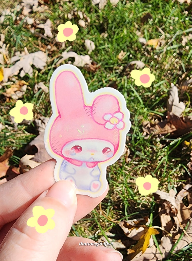 Cute but Sad My Melody Sticker - Etsy