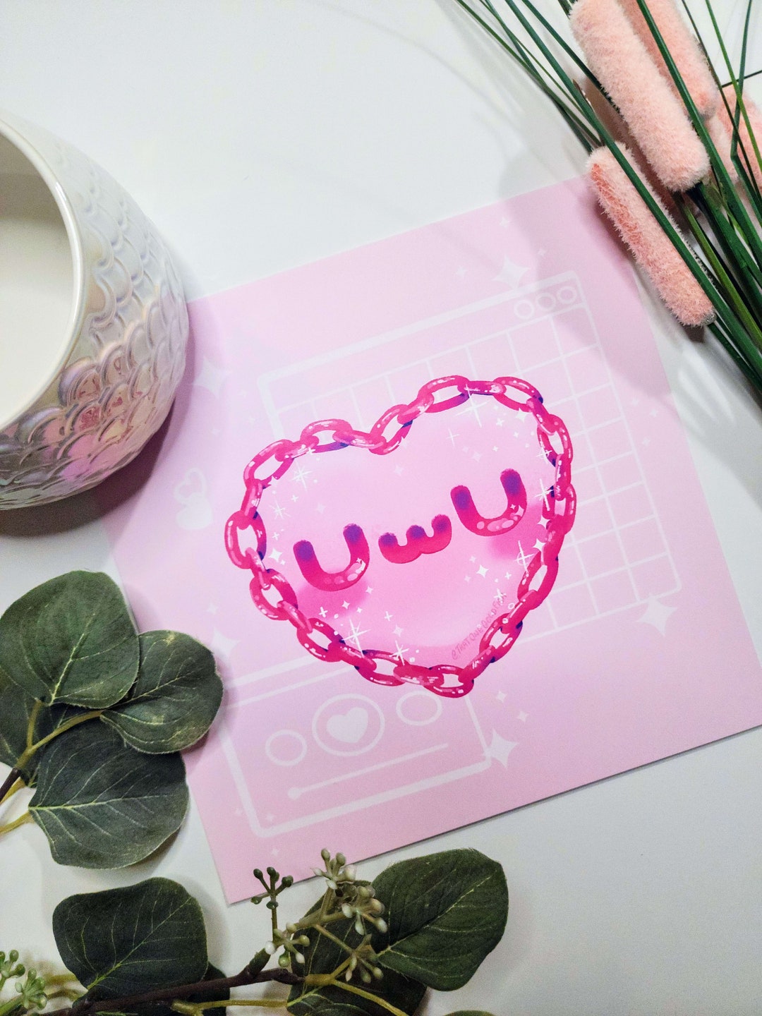 Kawaii Uwu Heart Print - Etsy
