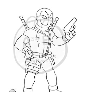 Deadpool Simpsons Style Digital Art - Etsy