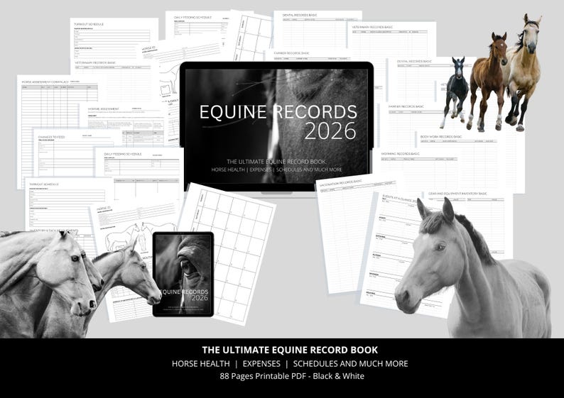 2026 Equine Planner | Horse Health Records (printable PDF) - Etsy