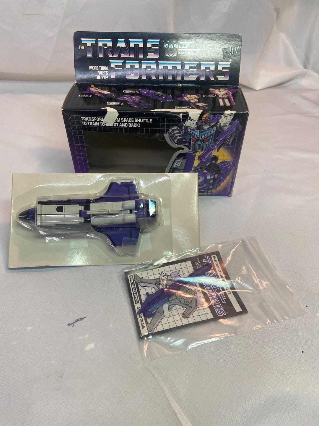 Vintage 1985 Hasbro Transformers Decepticon Triple Changer Astrotrain W ...