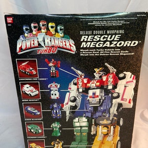 Vintage 1997 Bandai Power Rangers Turbo Deluxe Double Morphing Rescue ...