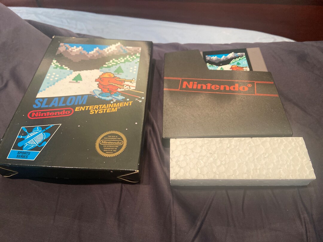 Vintage 1987 Nintendo NES Slalom Game Cartridge W/ Box - Etsy