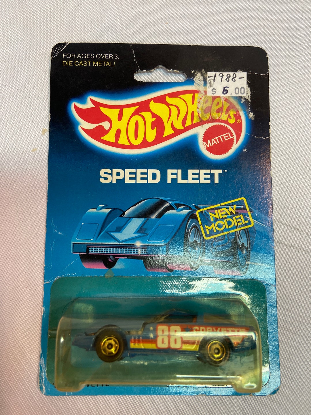 Vintage 1988 Mattel Hot Wheels Speed Fleet Corvette Blue - Etsy