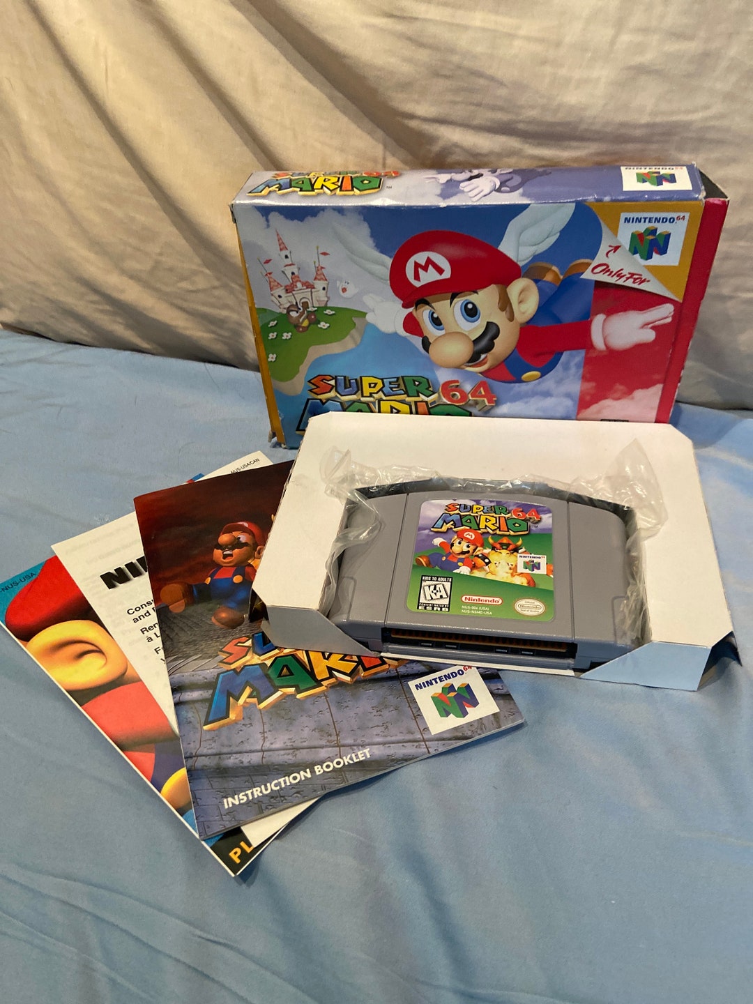 Nintendo 64 N64 Super Mario 64 Game Cartridge W/ Box Paperwork - Etsy