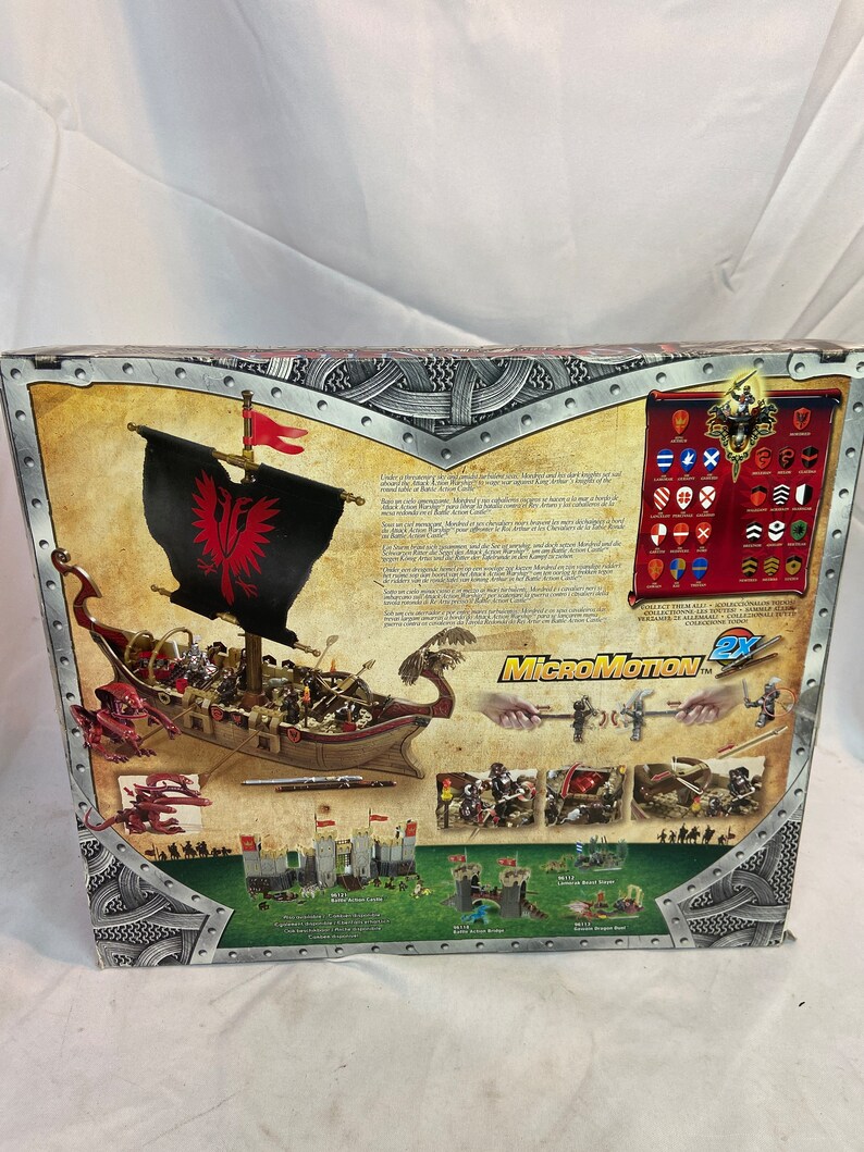 2008 Mega Bloks Legend King Arthur Micro Motion Attack Action Warship ...