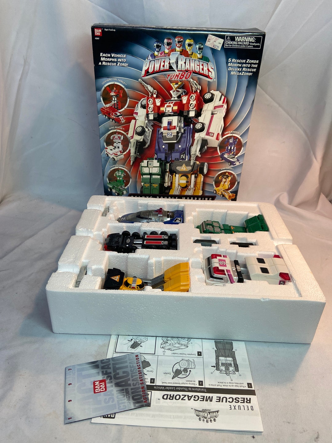 Vintage 1997 Bandai Power Rangers Turbo Deluxe Double Morphing Rescue ...