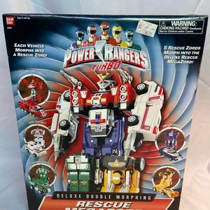 Vintage 1997 Bandai Power Rangers Turbo Deluxe Double Morphing Rescue ...