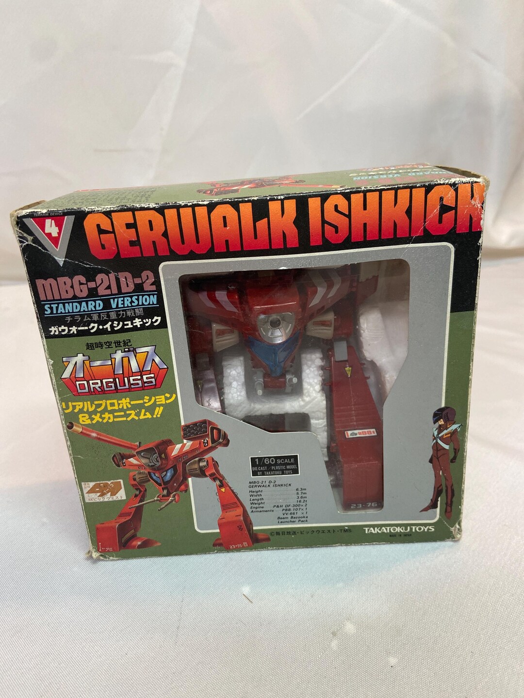 Vintage 1/60 Takatoku Toys Gerwalk Ishkich Orguss MBG-21D-2 Die-cast Robot Macross Robotech W ...