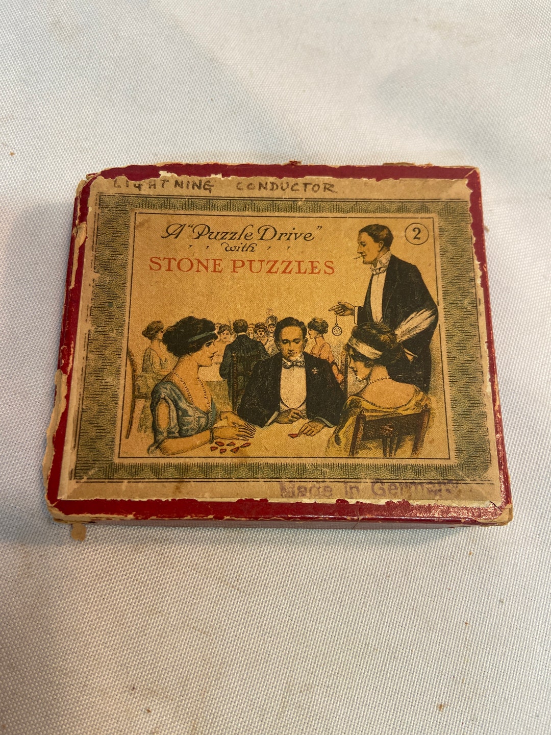 Antique 1800s German A puzzle Drive With Stone Block Shape Puzzles W ...